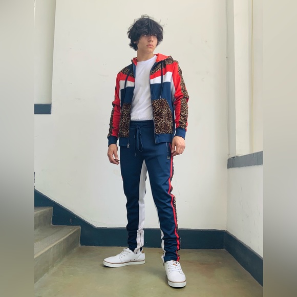 Fashion | Other | Mens Makobi Leopard Print Navy Red White King Size ...